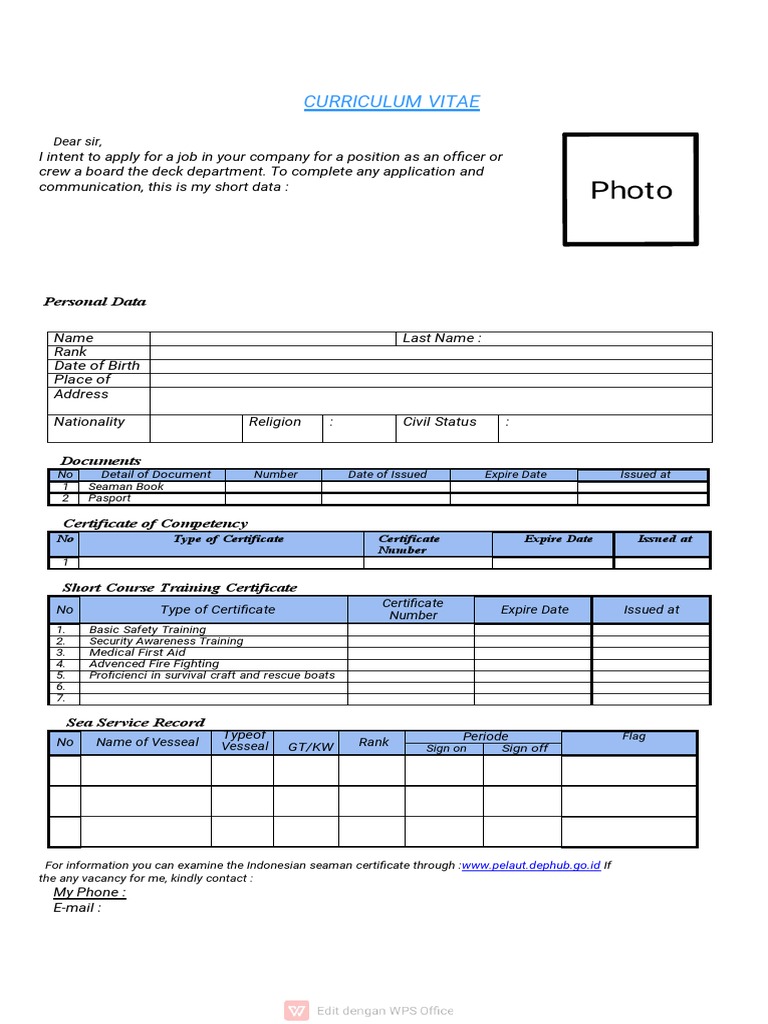 CV. Seafarers (SFILE.MOBI) | PDF