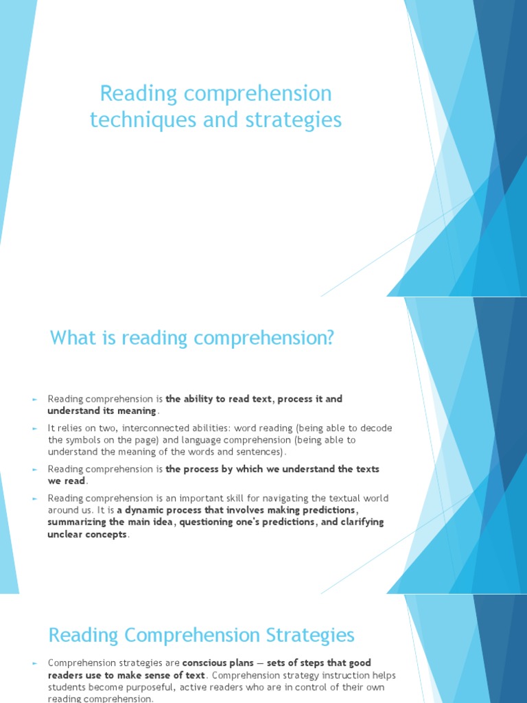 Reading Comprehension Techniques and Strategies | PDF | Science & Mathematics