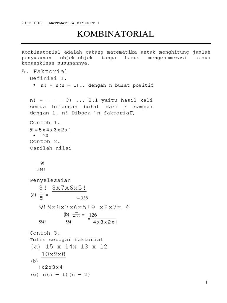 KOMBINATORIK | PDF