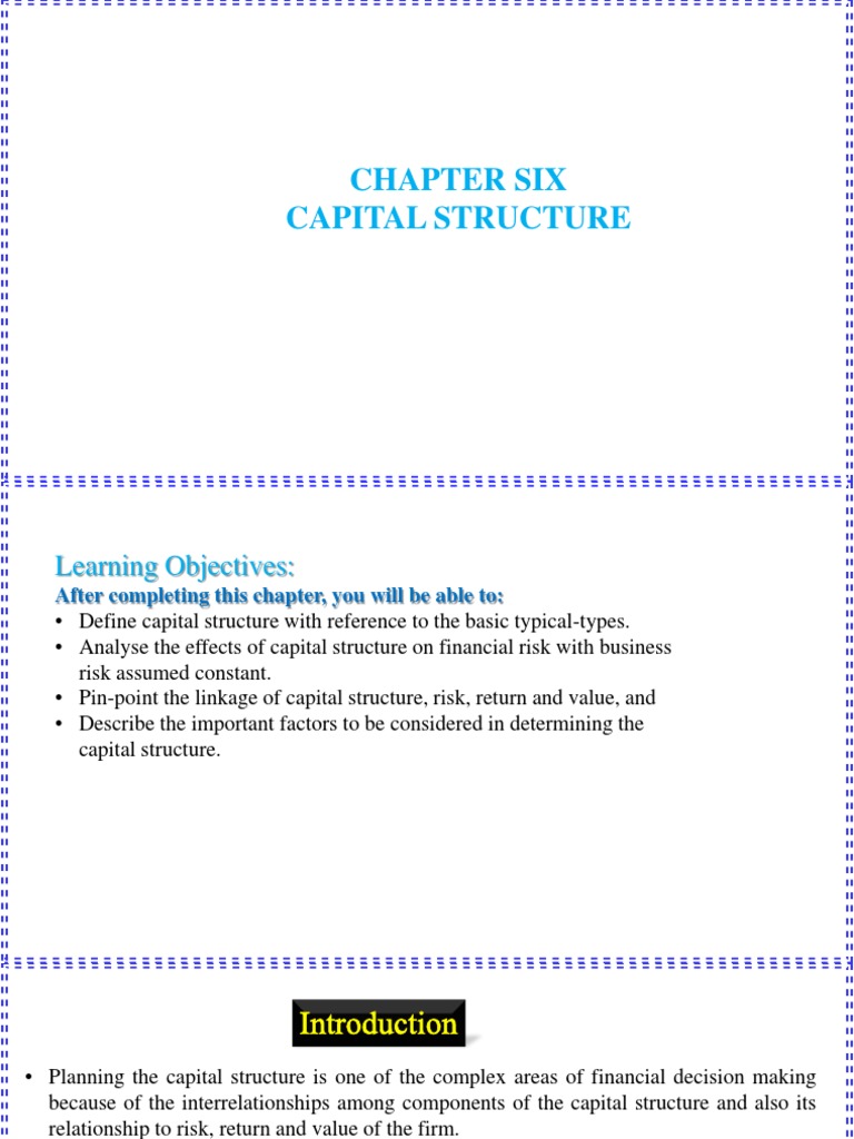Chapter 6 Capital Structure PDF | PDF | Capital Structure | Cost Of Capital