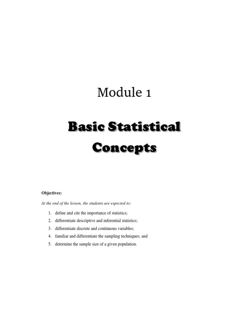 Module1-Basic Statistical Concepts (Business) | PDF