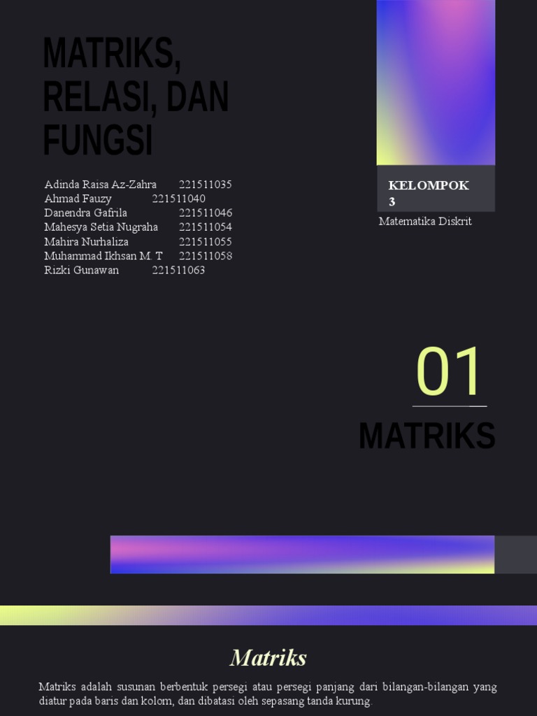 MATRIKS DAN OPERASI MATRIKS | PDF