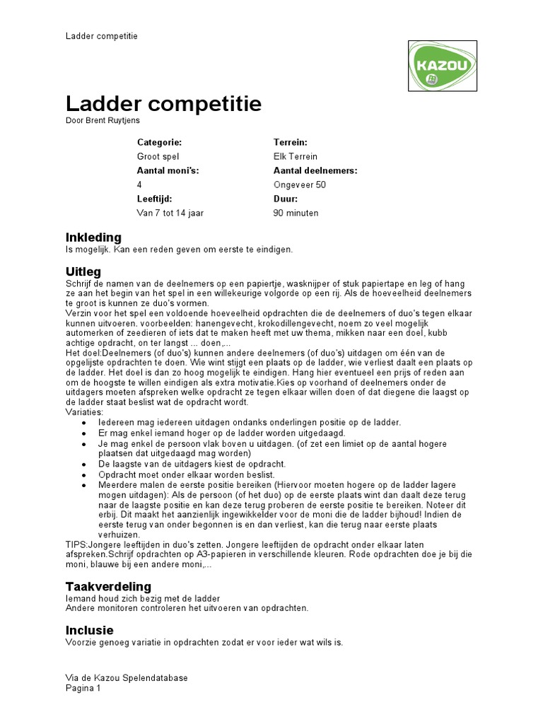 Ladder Competitie | PDF