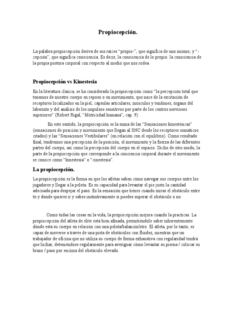 Propiocepción | PDF | Vértigo | Mano