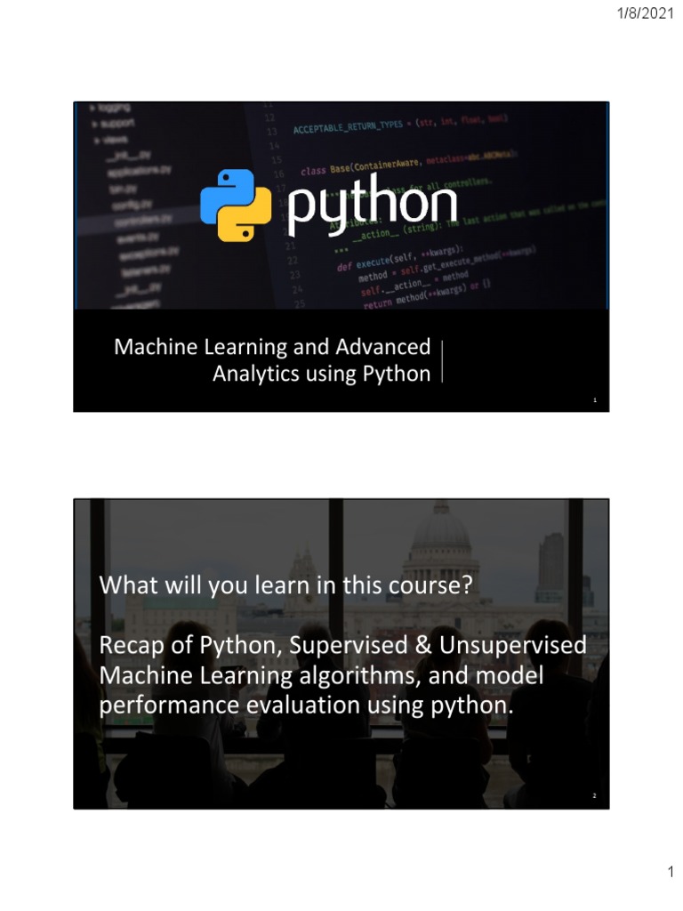 Slides - Machine Learning and Advanced Analytics Using Python | PDF | Regression Analysis ...