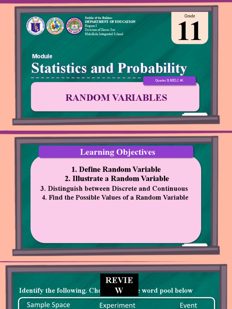 Statistics and Probability: Random Variables | PDF | Probability Distribution | Random Variable