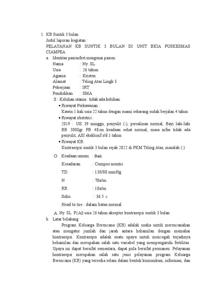 KB Suntik 3 Bulan | PDF