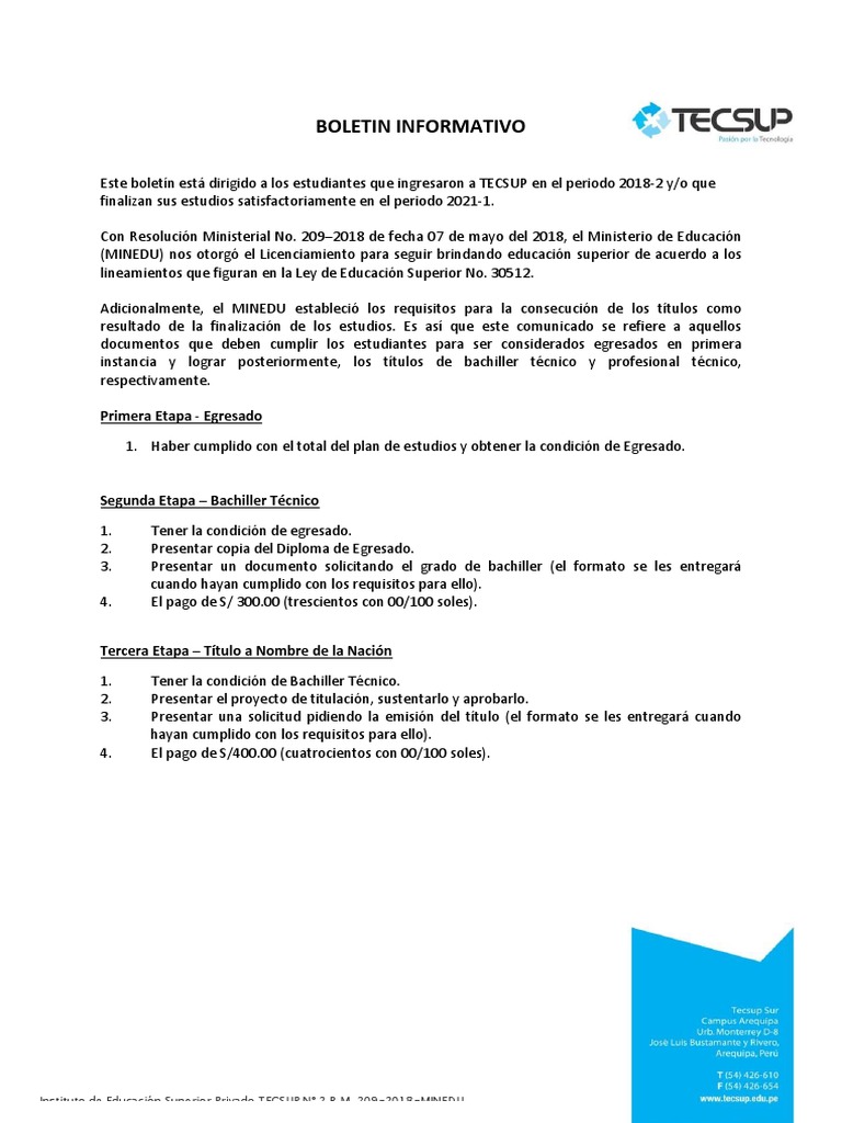 Proceso para obtener títulos en TECSUP | PDF | Finanzas y dinero