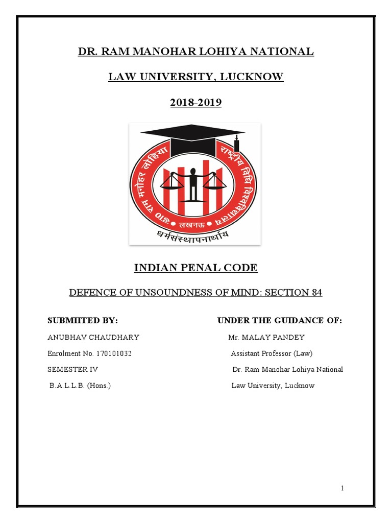 Final Draft IPC | Download Free PDF | Insanity Defense | Mens Rea