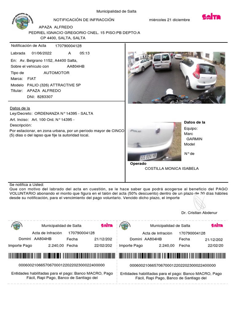 Boleta Foto Multa | PDF