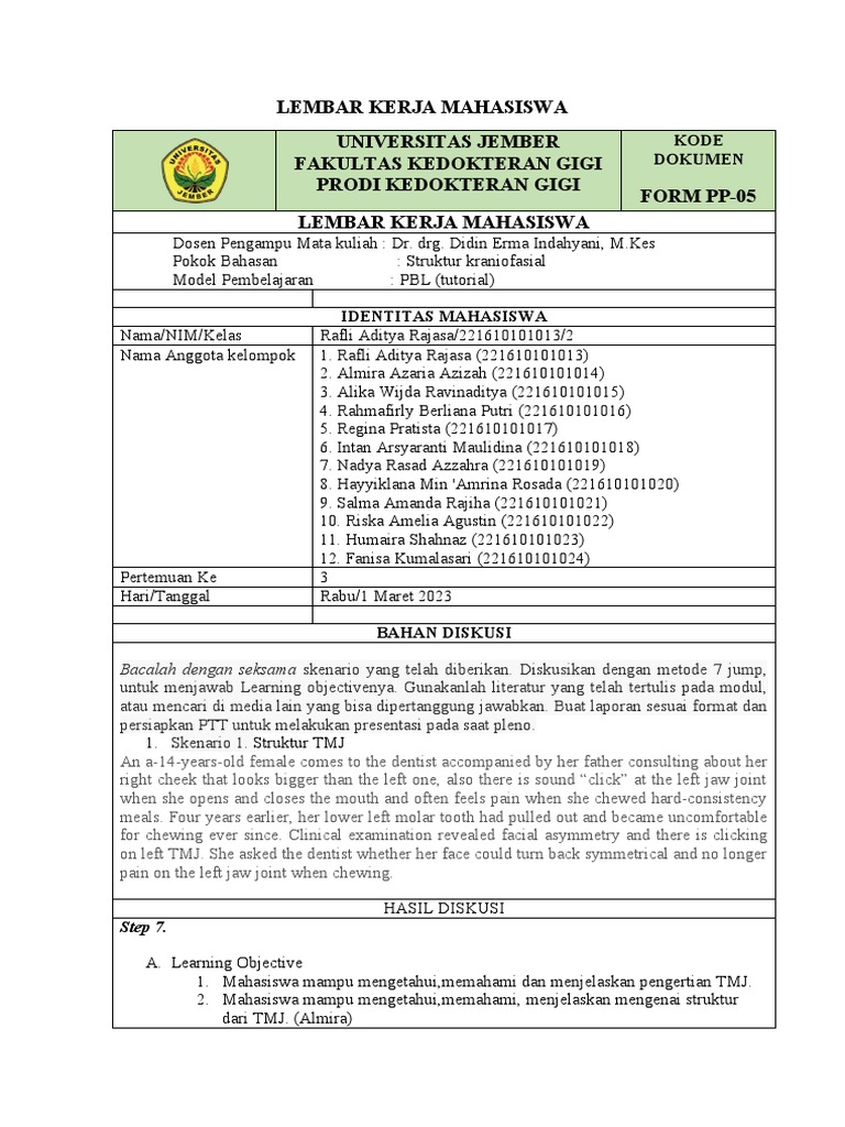 LKM Tutorial Step 7 Skenario 1 BLOK 5 - Rafli Aditya Rajasa - 221610101013 | PDF | Sains ...