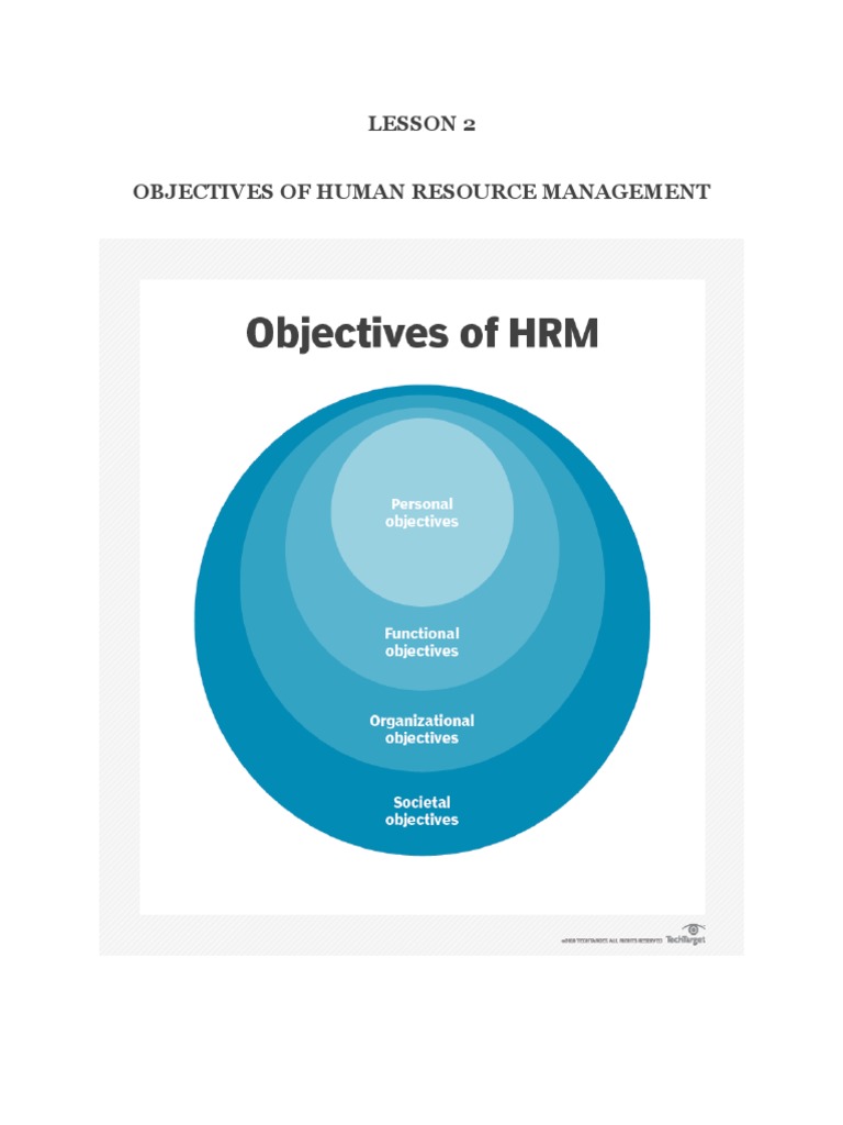 Lesson 2 - Objectives-Of-Human-Resource-Management (Revised) | PDF ...