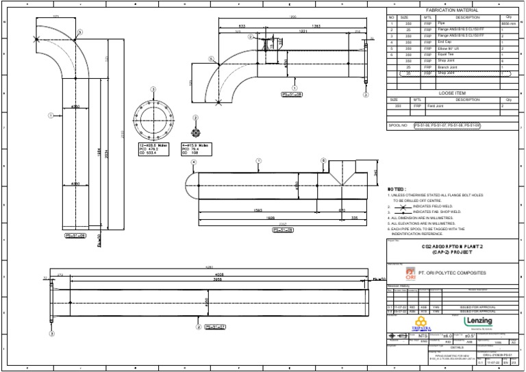 Piping Isometric Drawing for New CAP-2 Project Showing Fabrication ...