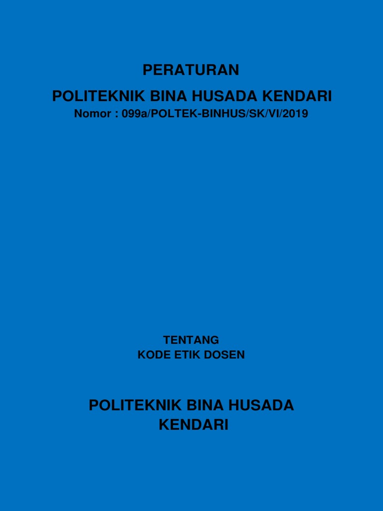 Kode Etik Dosen POLTEK | PDF
