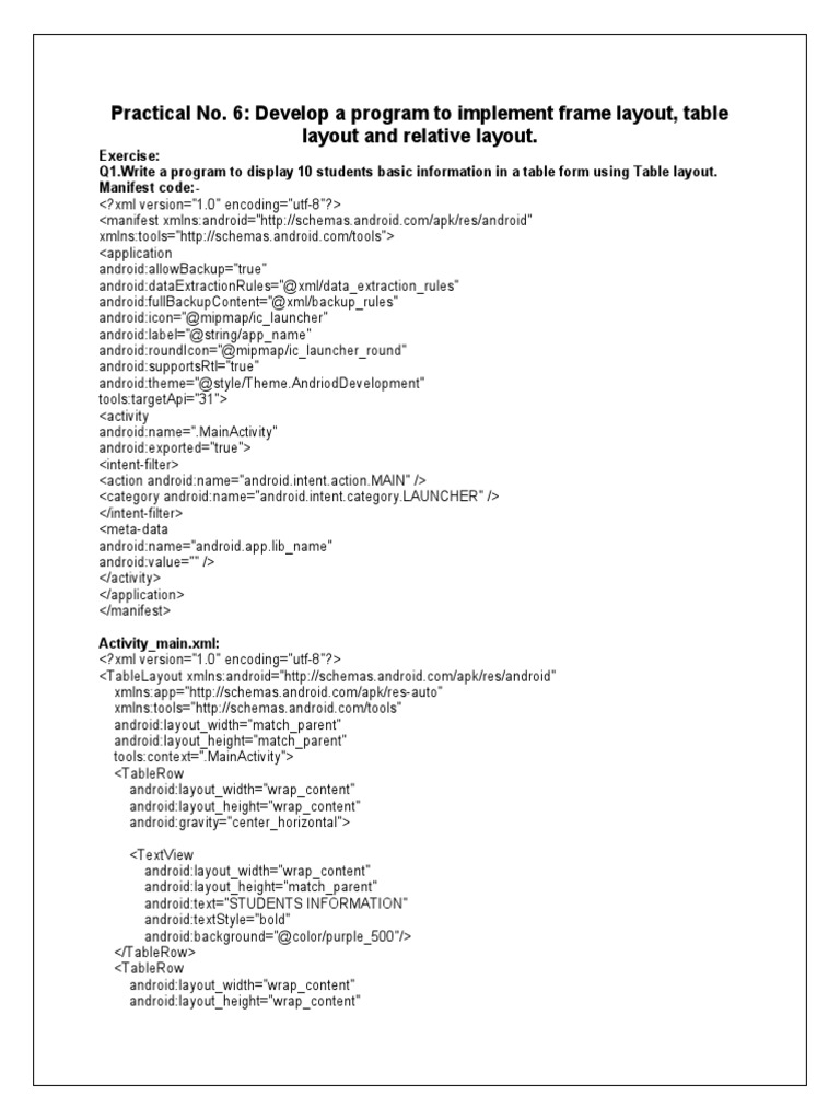 Exp6 MAD | PDF | Android (Operating System) | Programming