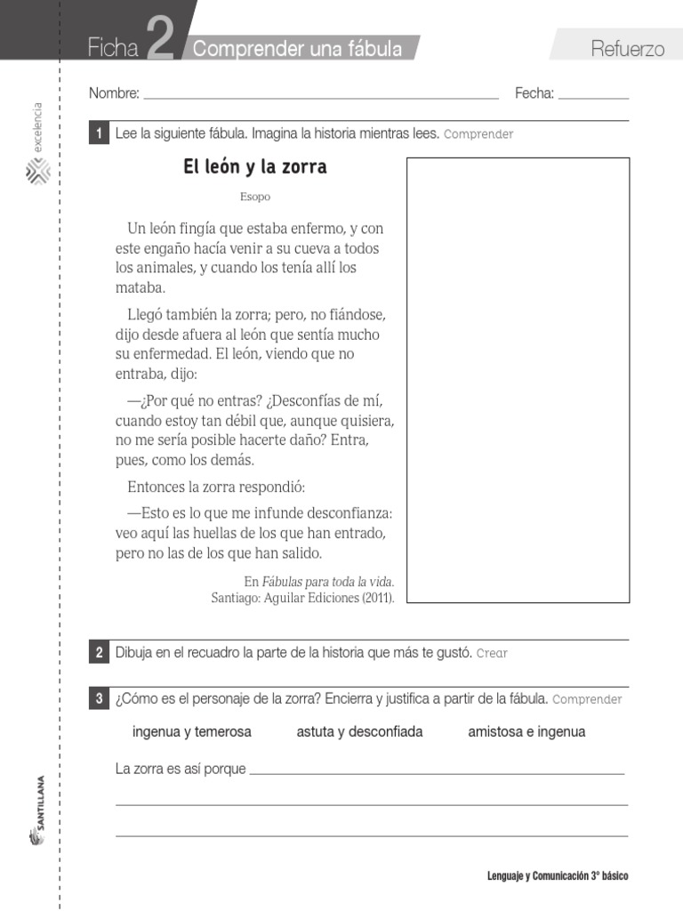 Ficha 2 Fábula | PDF