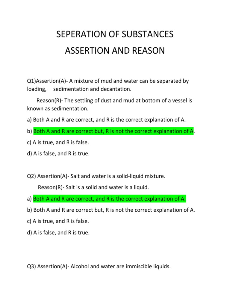 Seperation of Substances | PDF