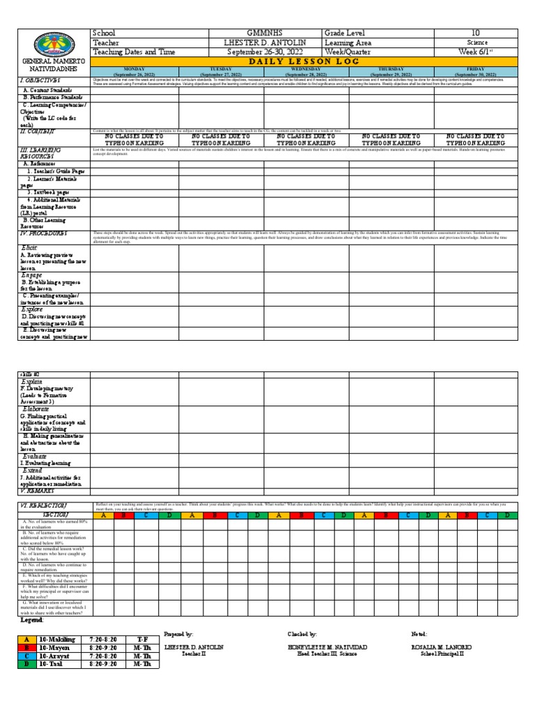 Science 10 DLL Week 6 Template | PDF | Change | Pedagogy