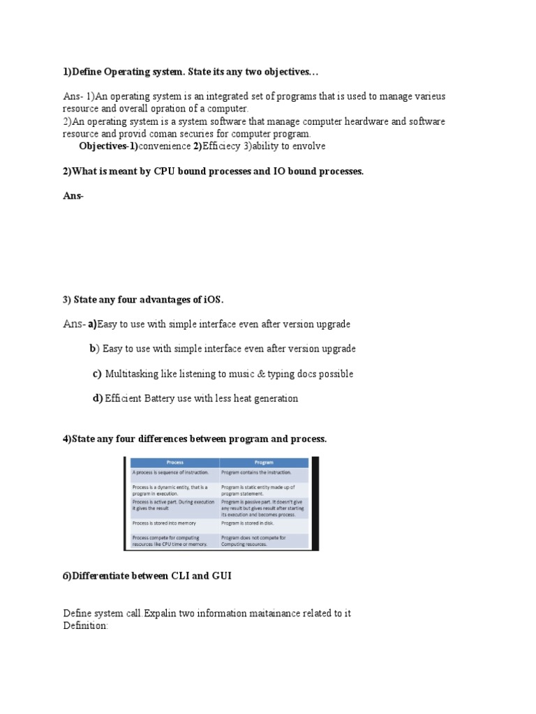 Osy Question Bank | PDF | Operating System | Process (Computing)