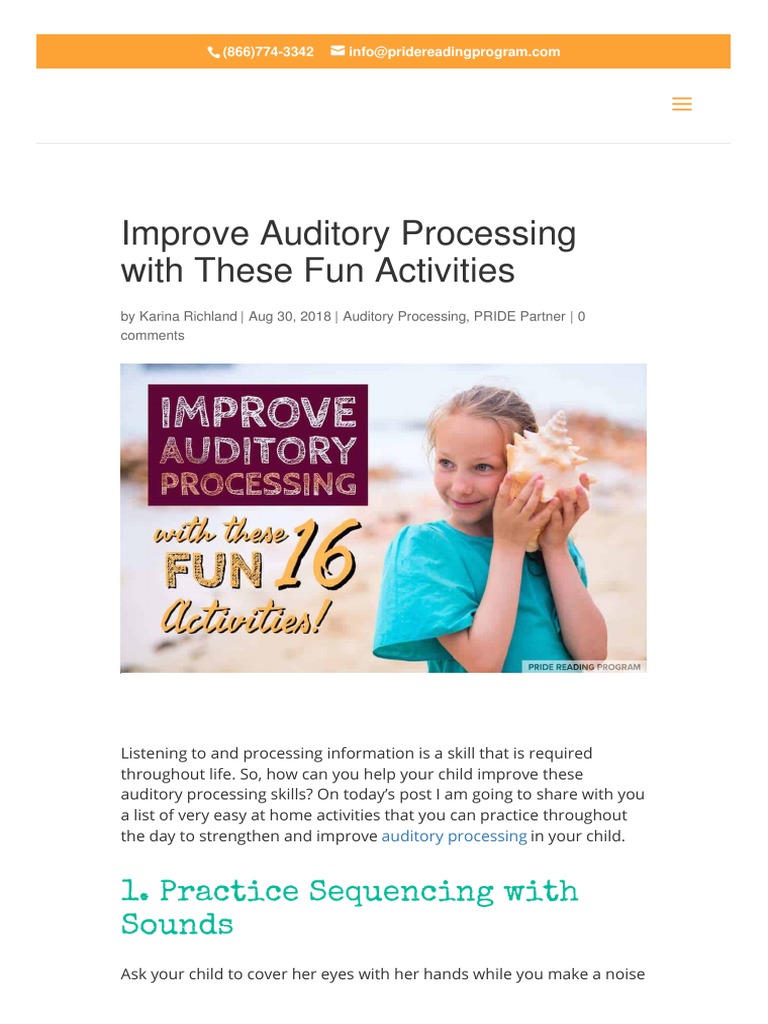 Auditory Processing Exercises | PDF | Rhythm | Homeschooling