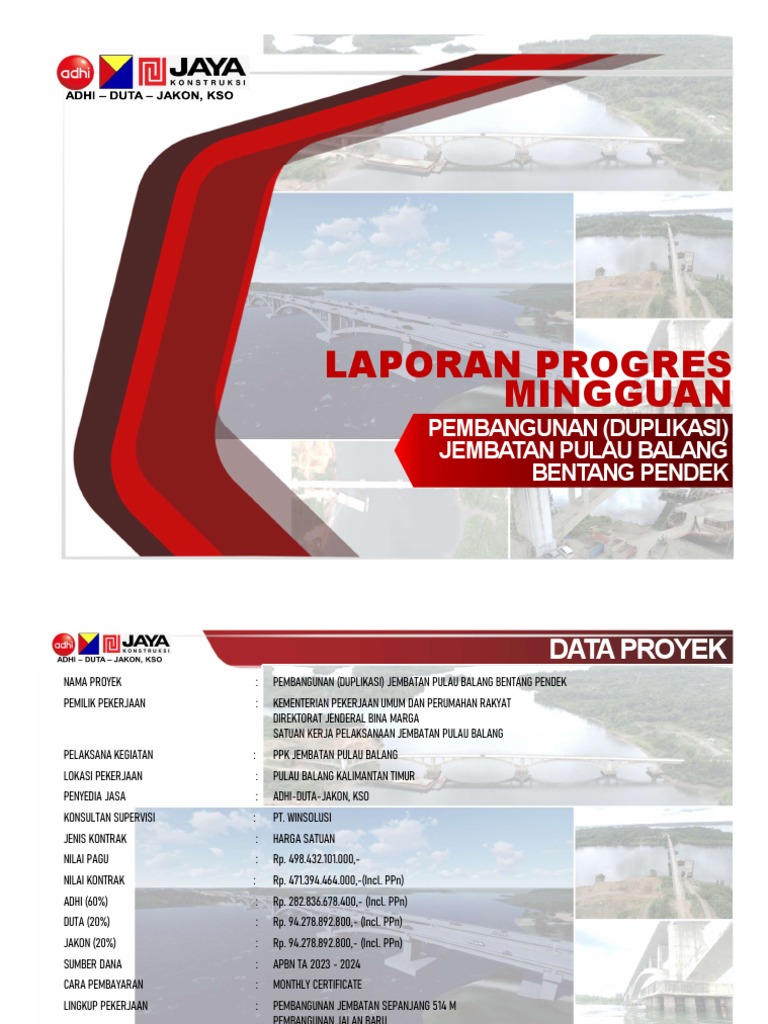 Progres Mingguan Jembatan Pulau Balang | PDF
