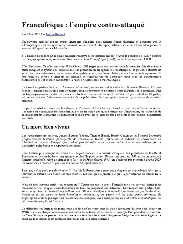 Françafrique | PDF | France | États et gouvernements participant à l ...