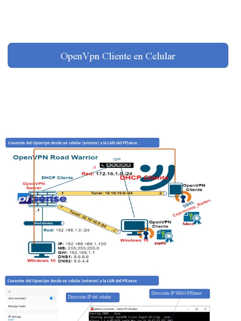 Conexión OpenVPN en Celular a LAN PfSense | PDF | Software del sistema ...