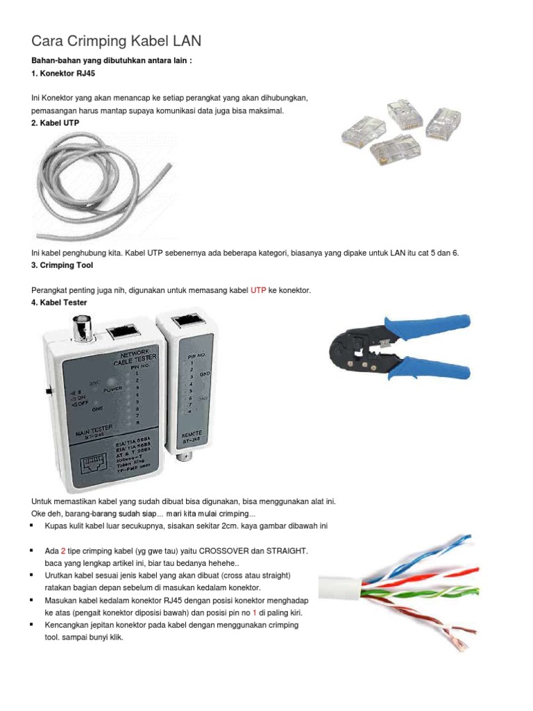 Cara Crimping Kabel LAN dgn Alat Crimping | PDF