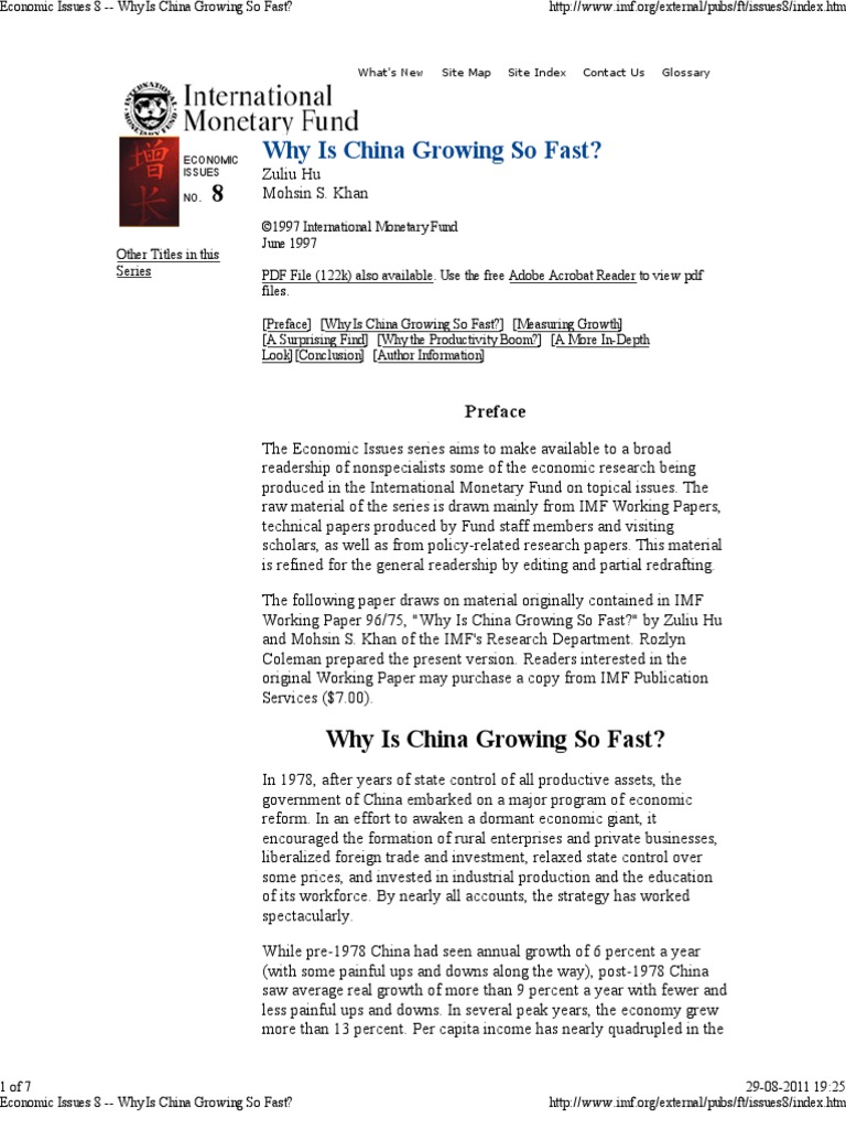 Why Is China Growing So Fast?: Preface | PDF | Chinese Economic Reform ...