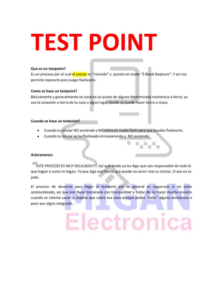 Qué es el Test Point en Celulares | PDF