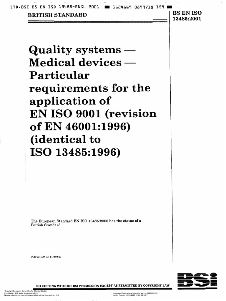 Iso 13485 | PDF | Medical Device | International Organization For Standardization