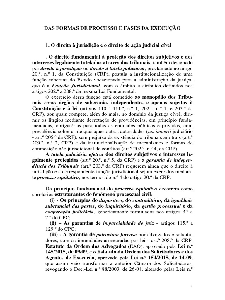 Formas de Processo e Fases Da Execução Março de 2022 | PDF | Ação ...