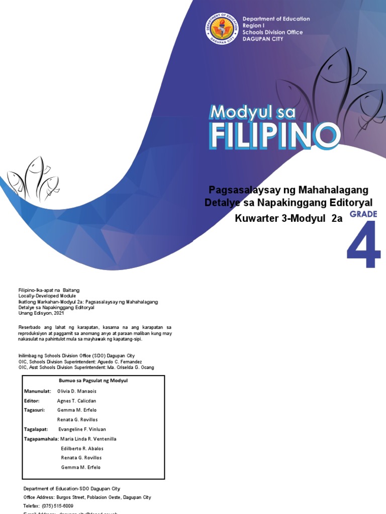 Pagsasalaysay NG Mahahalagang Detalye Sa Napakinggang Editoryal ...
