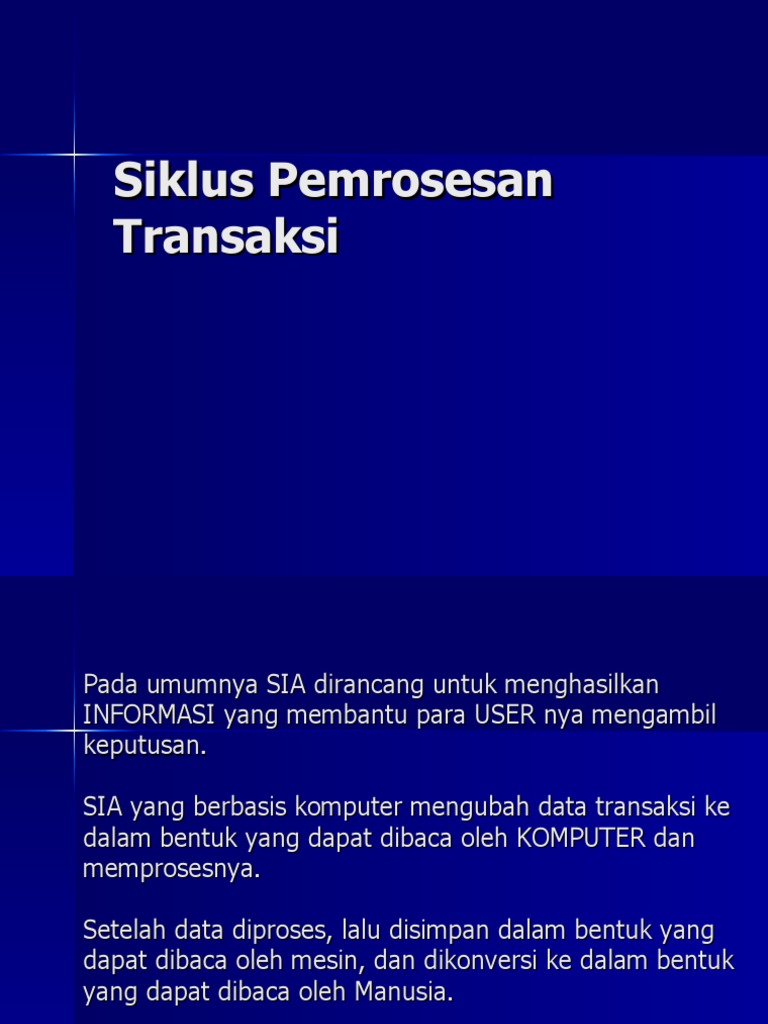 Siklus Pemrosesan Transaksi | PDF