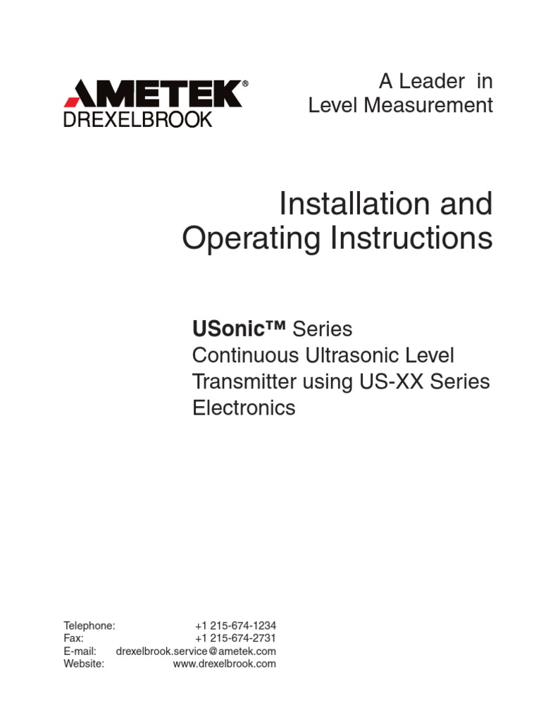 Manual Usonic Ultrasonic Level Transmitter - English | PDF