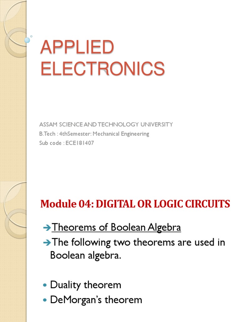 Applied Electronics | PDF | Information And Communications Technology | Digital Electronics