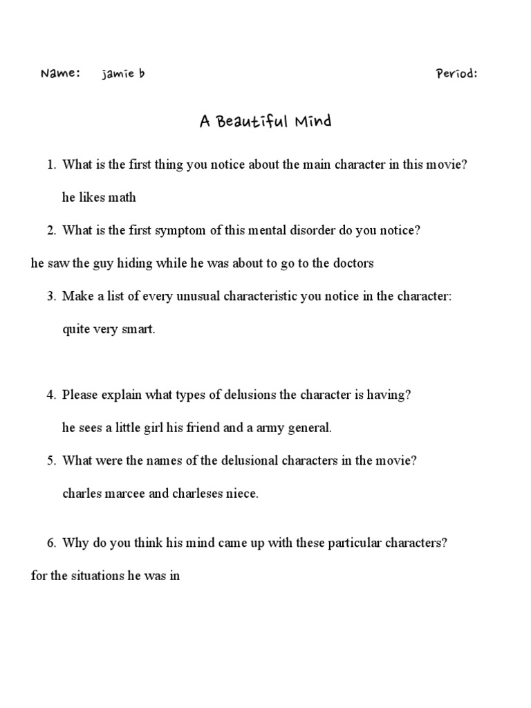 A Beautiful Mind: Analysis of a Film About Schizophrenia and the Life ...
