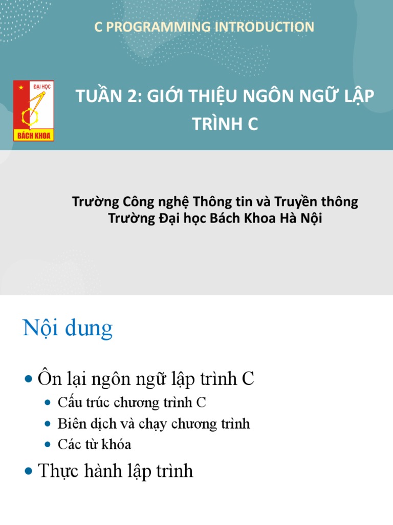 Lập trình C cơ bản đại học Bách Khoa Hà Nội | PDF