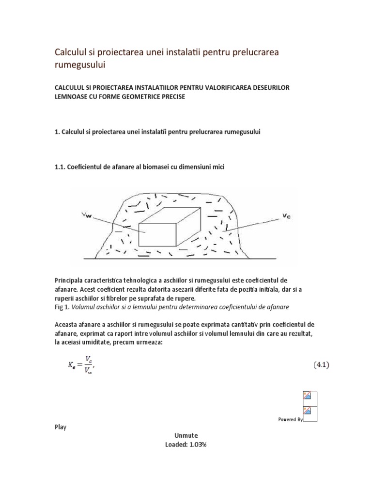 Calculul Si Proiectarea Unei Instalatii Pentru Prelucrarea Rumegusului | PDF