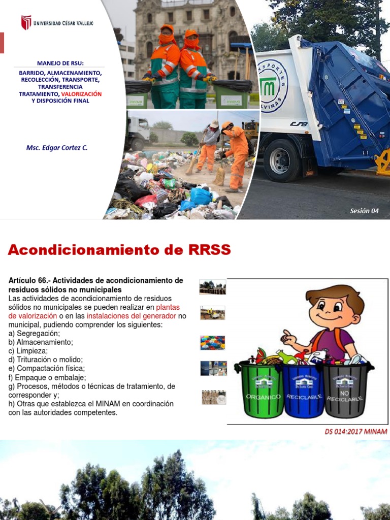 Manejo de Rsu: Barrido, Almacenamiento, Recolección, Transporte, Transferencia Tratamiento, Y ...