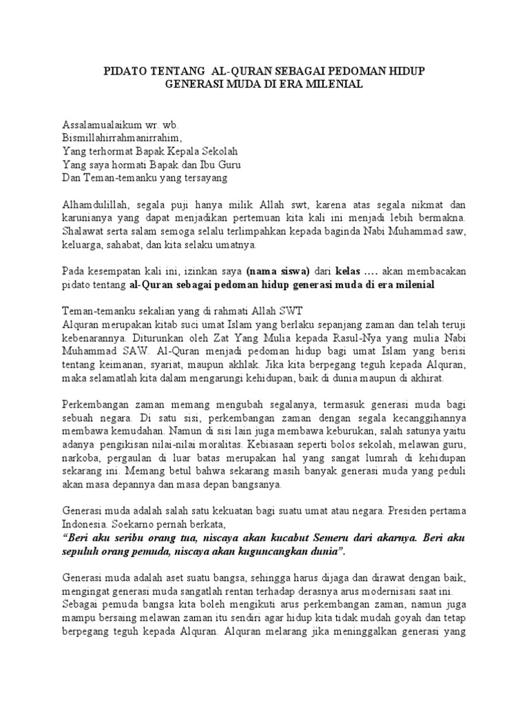 Pidato Tentang Generasi Muda | PDF
