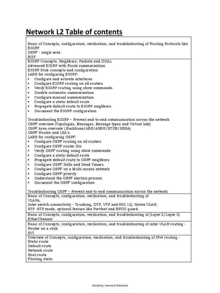 Network L2 TOC | PDF | Communications Protocols | Computer Architecture