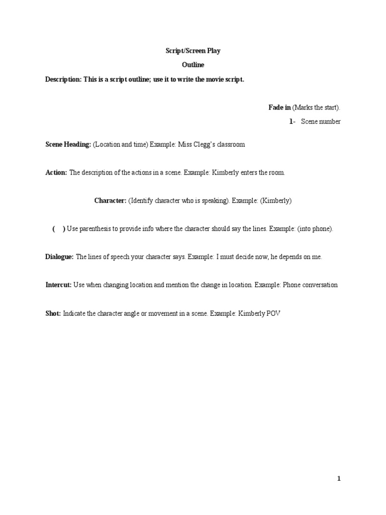 Script Outline | PDF