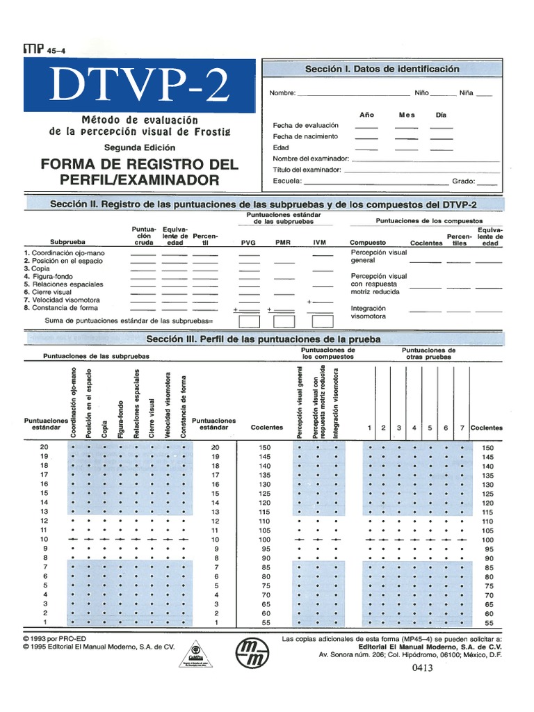 Protocolo Frostig | PDF | Validez (Estadísticas) | Estadísticas