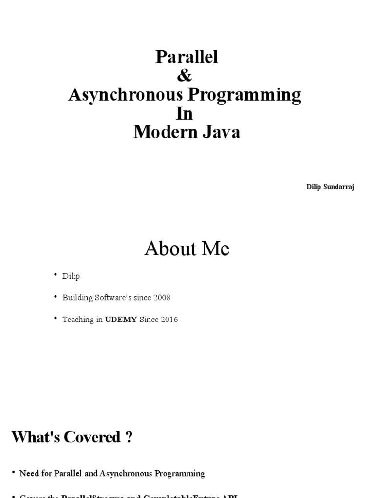 Parallel Asynchronous Programming | PDF | Thread (Computing) | Parallel ...