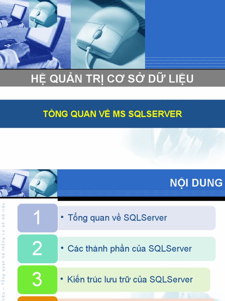 Hệ Quản Trị Cơ Sở Dữ Liệu: Tổng Quan Về Ms Sqlserver | PDF