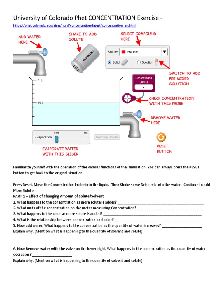 Chemistry Concentration Simulation | PDF | Concentration | Solubility