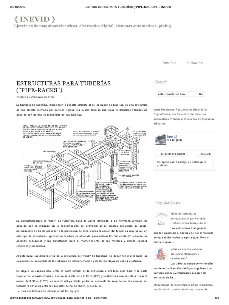 Estructuras para Tuberías ( - Pipe-Racks - ) - Inevid | PDF ...