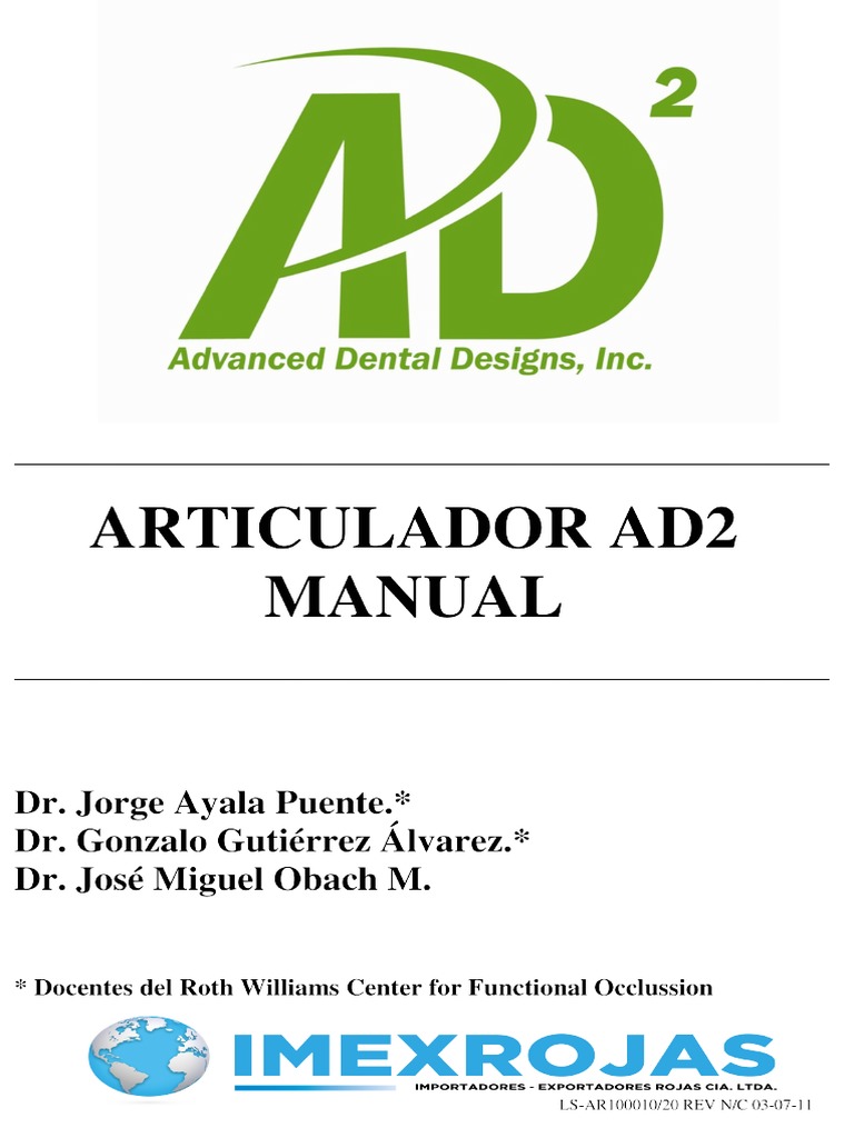 Ad2 Articulator Manual Spanish Imexrojascialtda | PDF | Tornillo