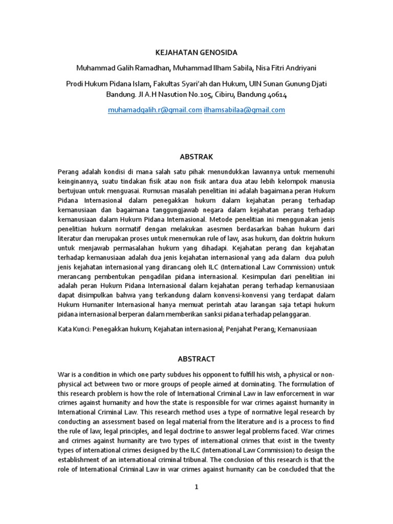 Kejahatan Genosida | PDF